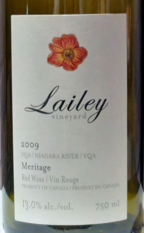 Lailey Vineyard Meritage 2009 Expert Wine Review: Natalie MacLean